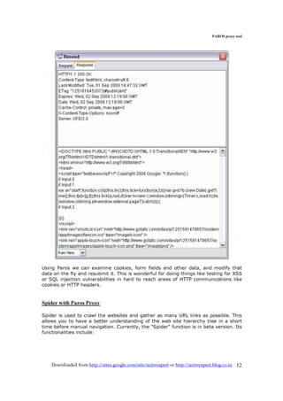 PAROS proxy tool | PDF