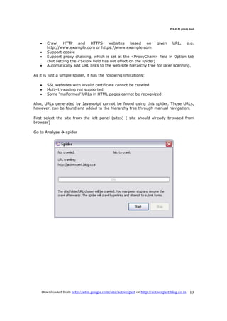 PAROS proxy tool | PDF