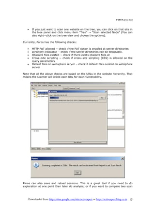 PAROS proxy tool | PDF