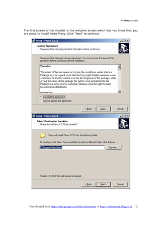 PAROS proxy tool | PDF