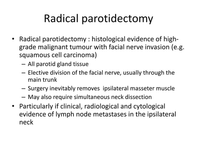 Parotidectomy : Operative Technique | PPTX