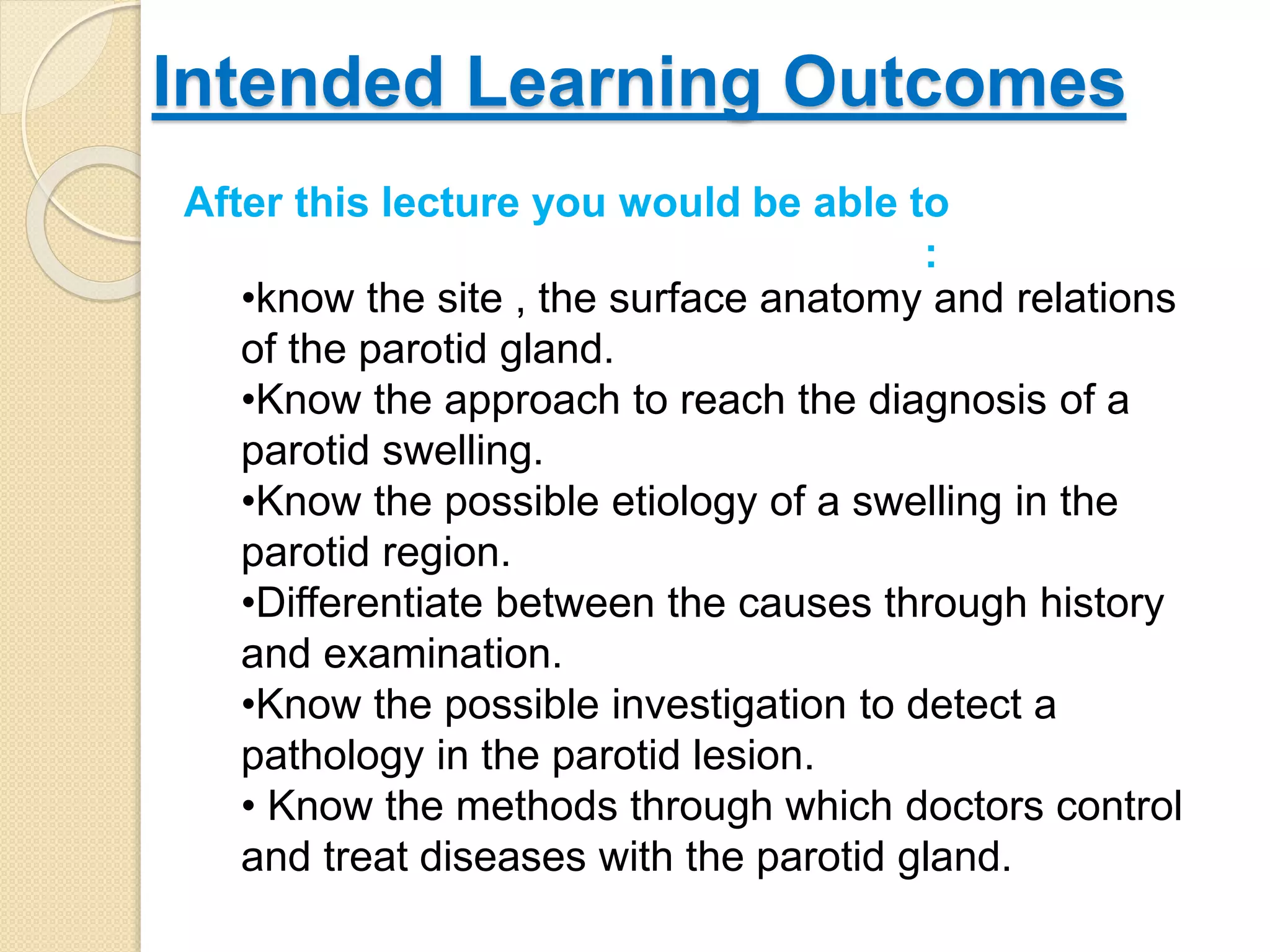 Parotid region swellings | PPTX