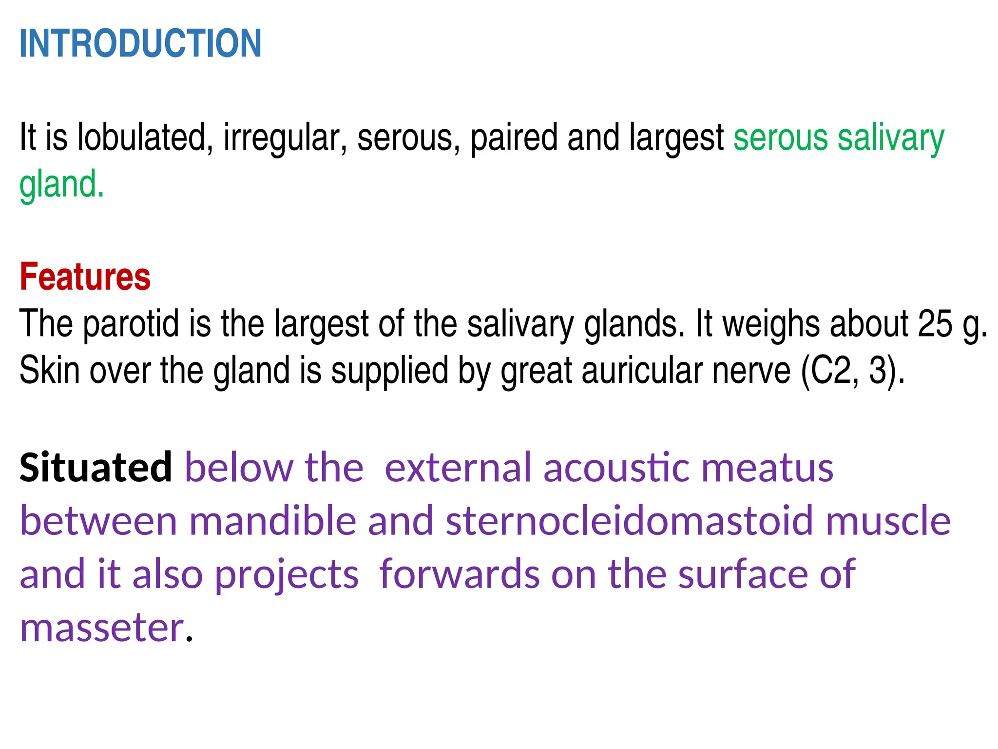 parotid region including the anatomy of parotid salivary gland | PPT