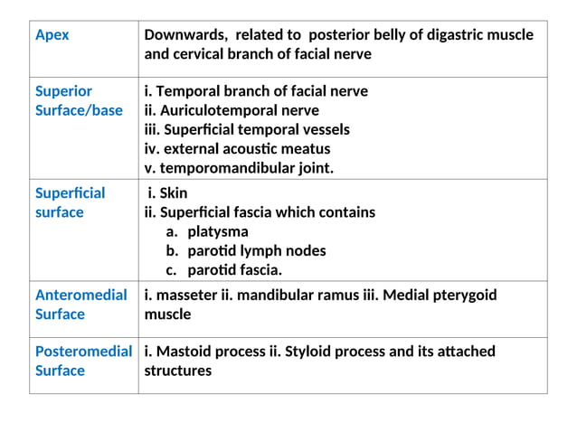 parotid region including the anatomy of parotid salivary gland | PPT
