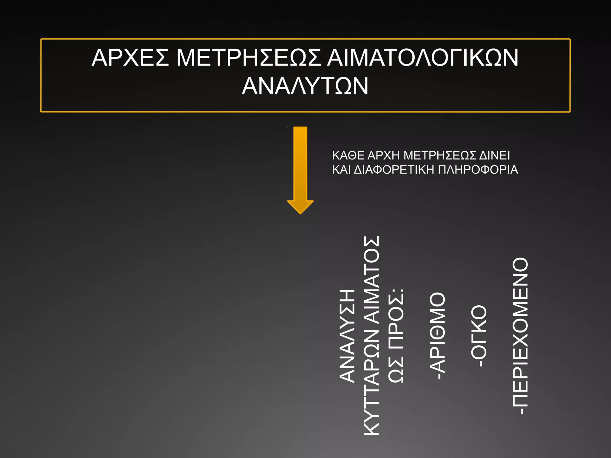 ΠΑΡΟΥΣΙΑΣΗ ΔΕΔΟΜΕΝΩΝ ΑΙΜΑΤΟΛΟΓΙΚΟΥ ΑΝΑΛΥΤΗ | PPT