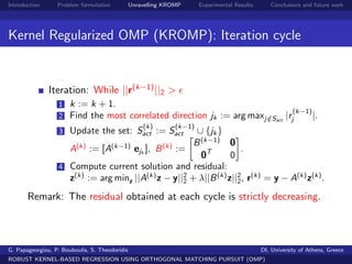 Robust Kernel-Based Regression Using Orthogonal Matching Pursuit | PDF