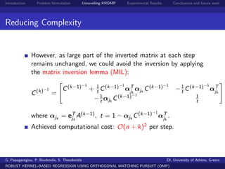 Robust Kernel-Based Regression Using Orthogonal Matching Pursuit | PDF