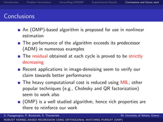 Robust Kernel-Based Regression Using Orthogonal Matching Pursuit | PDF