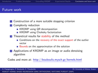 Robust Kernel-Based Regression Using Orthogonal Matching Pursuit | PDF