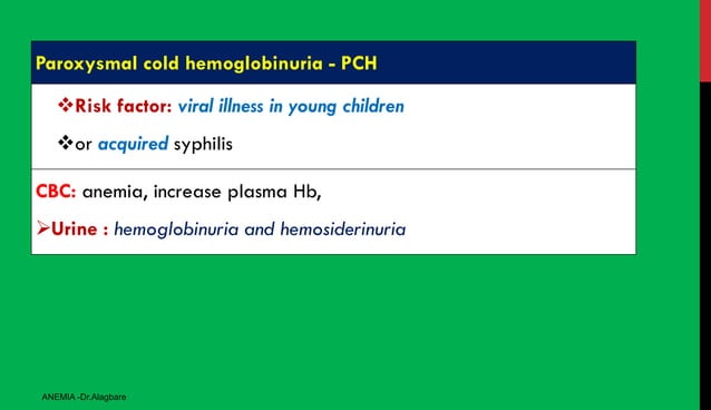 Paroxysmal cold hemoglobinuria -PCH | PDF