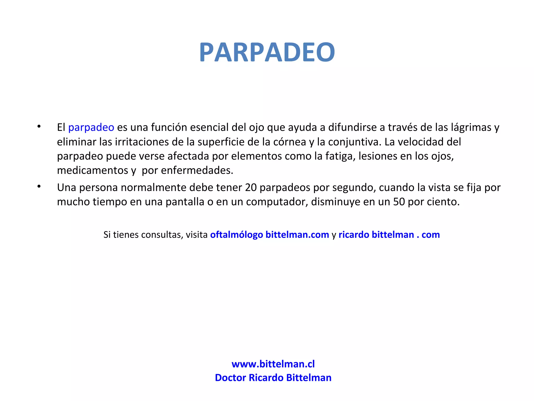 Parpadeo-ricardo-bittelman | PPT