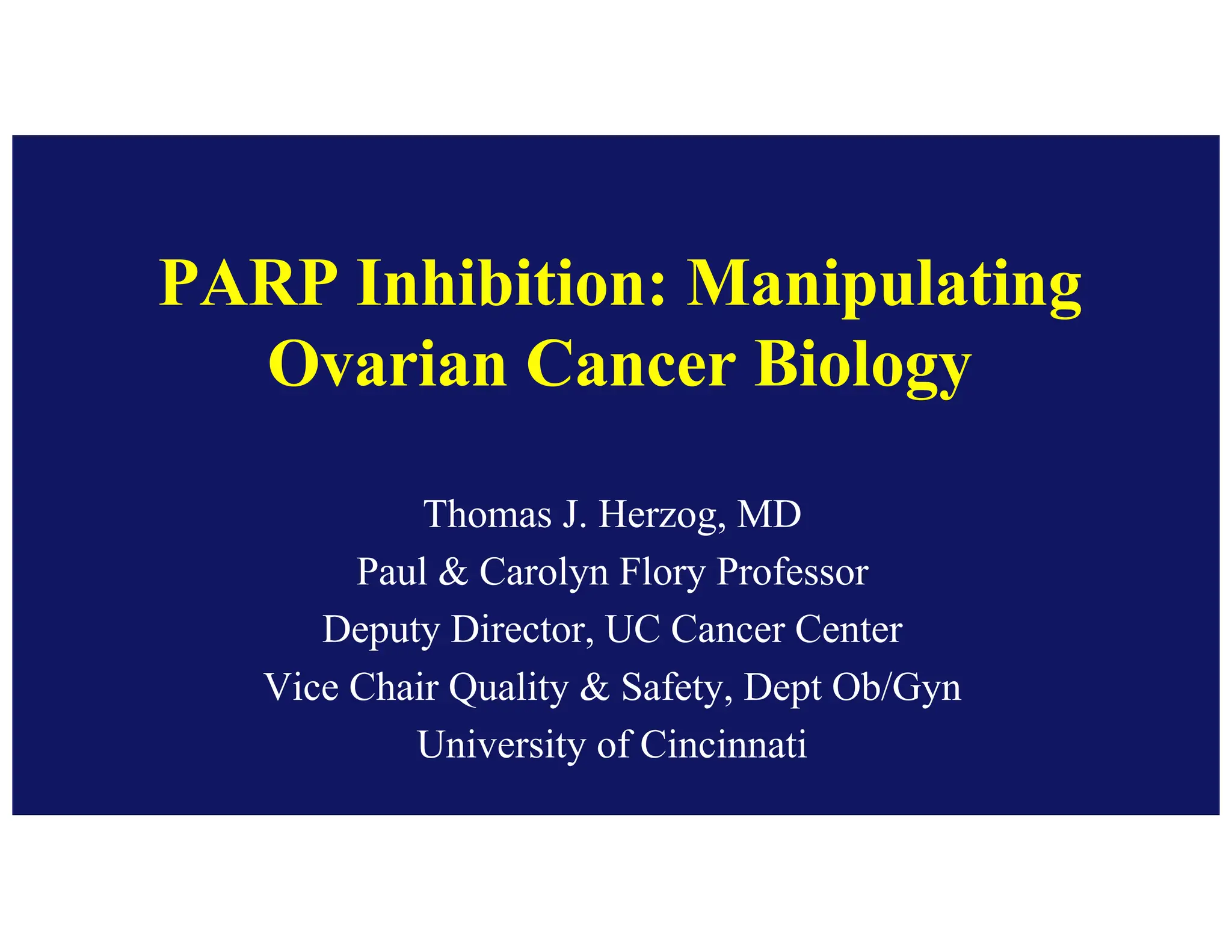 What’s New with PARP Inhibitors and Ovarian Cancer? | PDF