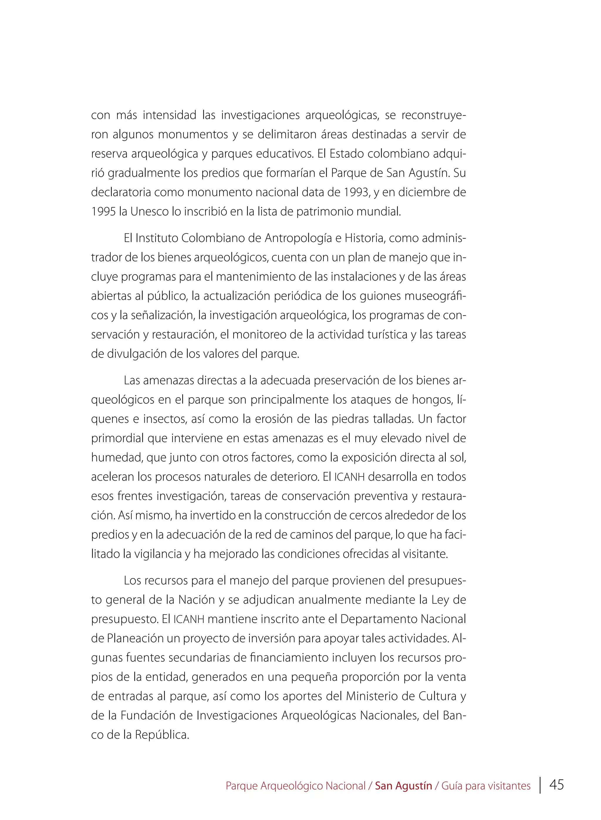 Parque-Arqueologico-NacionSan Agustin Guia para visitante | PDF