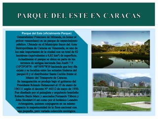 Parque del este caracas | PPTX