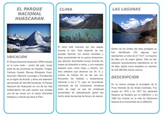 Parque Nacional Huascarán, Trabajo de exposición | PDF