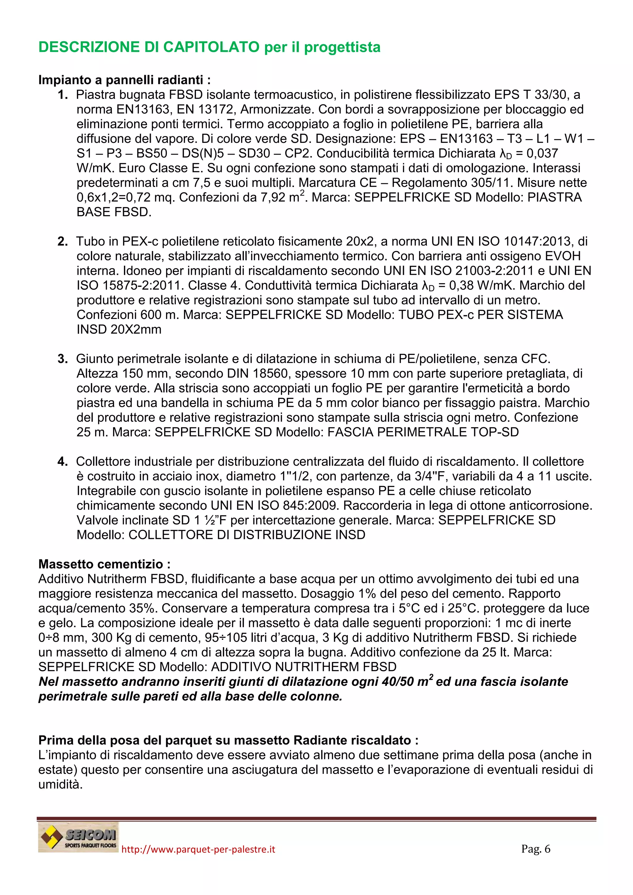Parquet sportivo-riscaldamento-radiante-a-pavimento | PDF