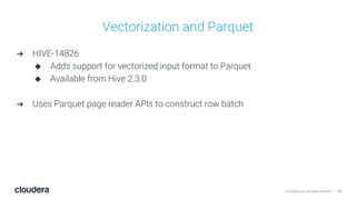 Parquet Vectorization in Hive | PPT