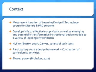 Transforming learning environments: Co-constructionism in HE classroo…