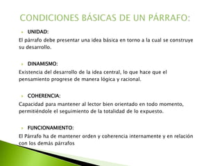 TRABAJO SOBRE EL PÁRRAFO. LENGUAJE Y COMUNICACIÓN. PROF KARIM | PPTX