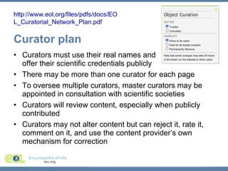 Overview of the Species Pages Group of EOL | PPT
