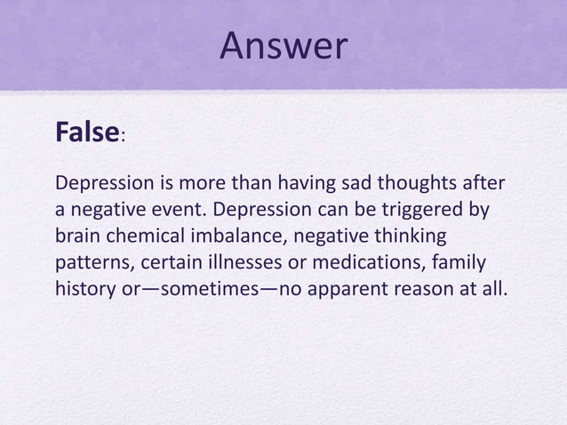 Depression Lowdown Quiz from Parrish Medical Center | PPT