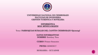 Parroquia Quimiag | PPTX