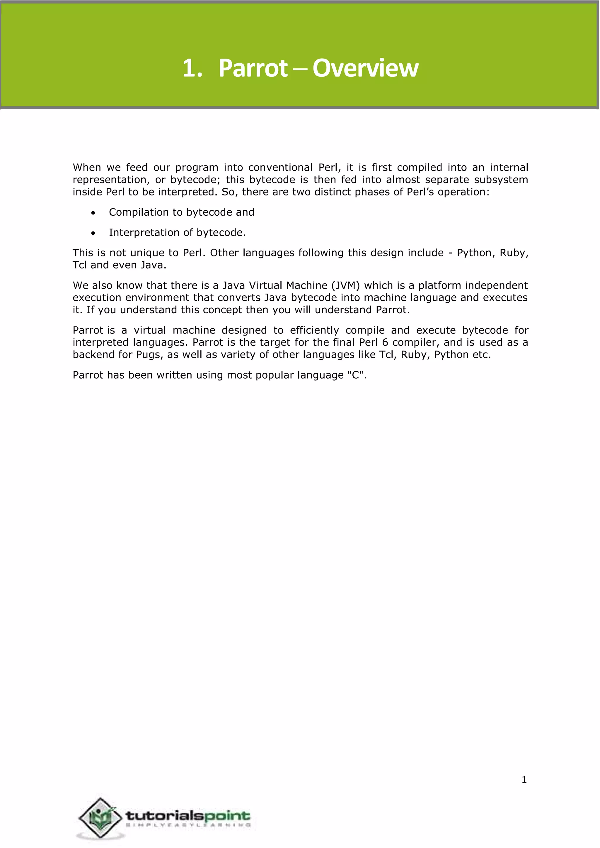 Parrot tutorial | PDF