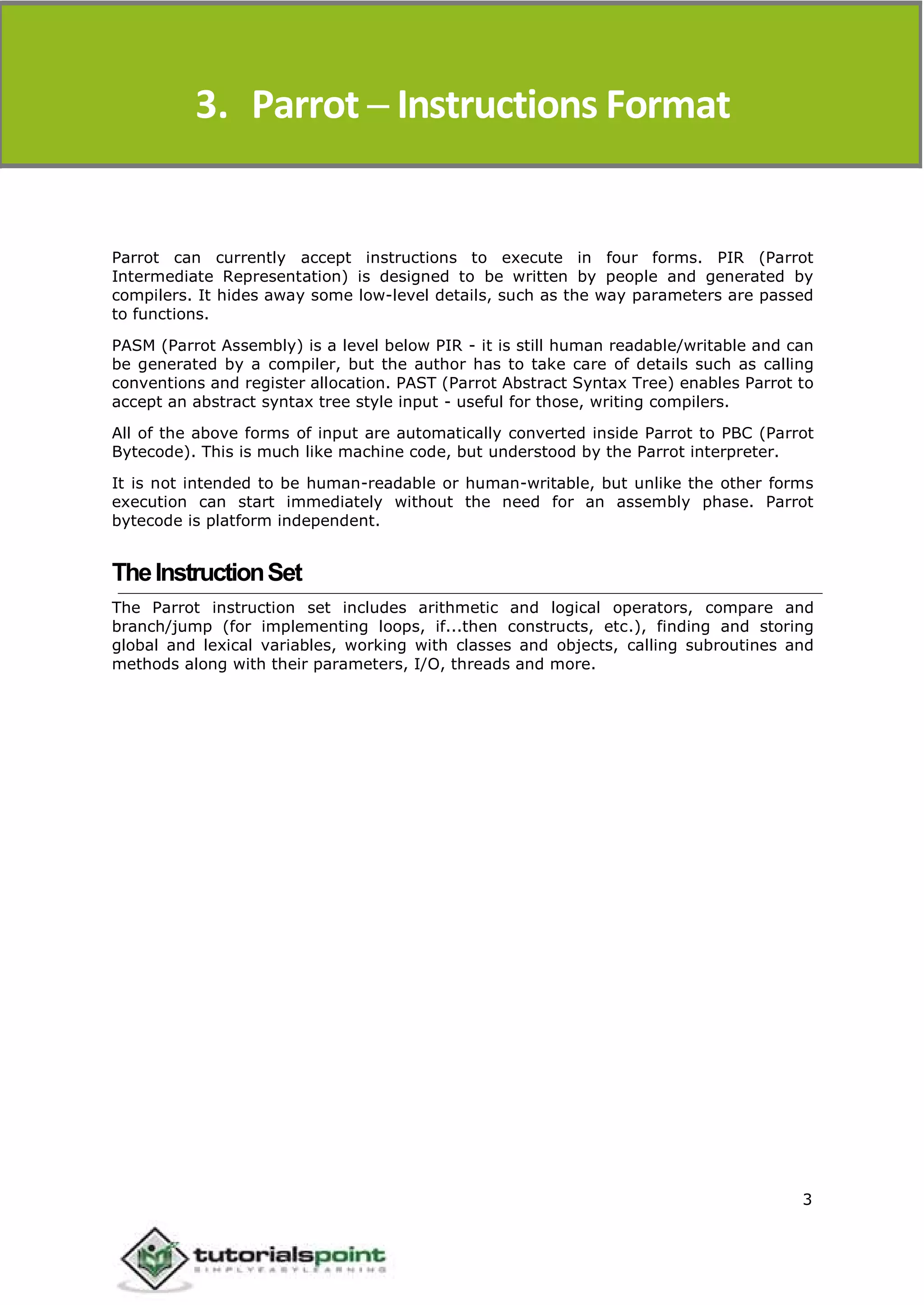 Parrot tutorial | PDF