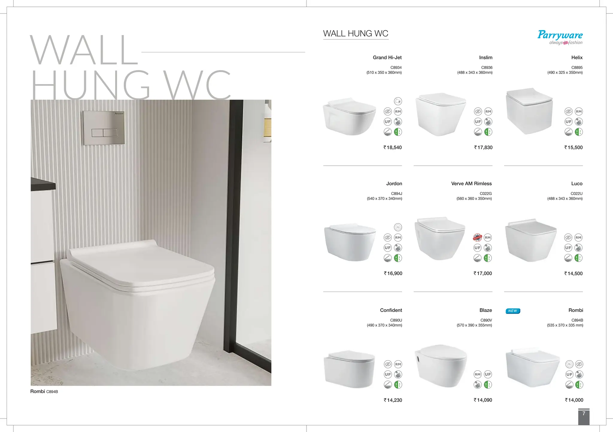 parryware product catalogue in detail for puchase | PDF
