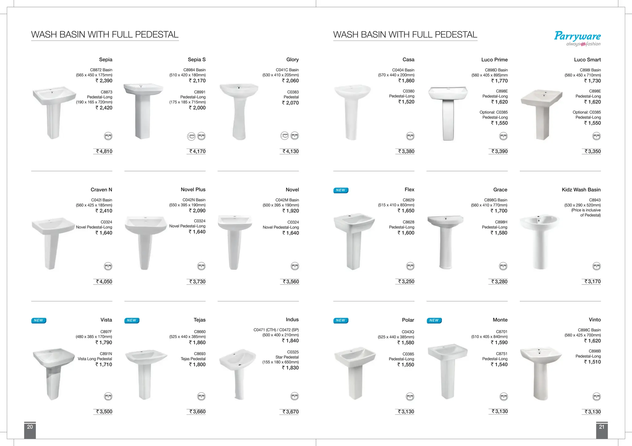 parryware product catalogue in detail for puchase | PDF