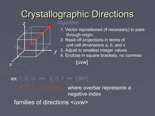 crystallographic planes and directions | PPT