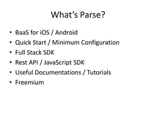 What's Parse | PPT