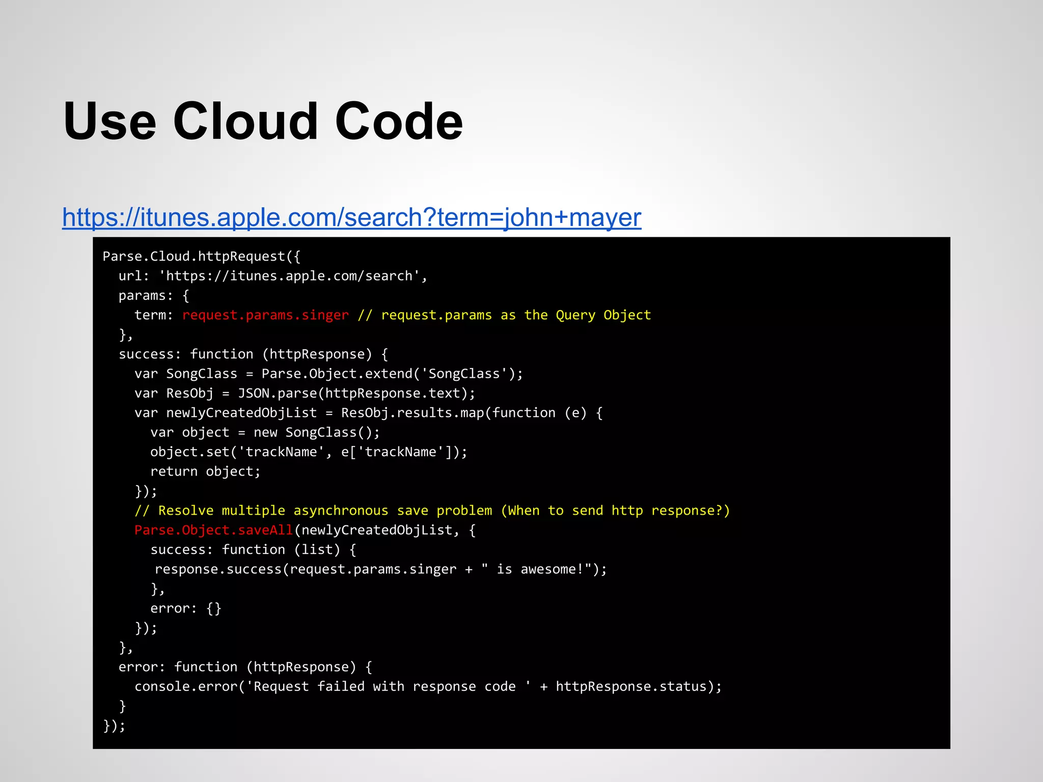 Parse cloud code | PPT