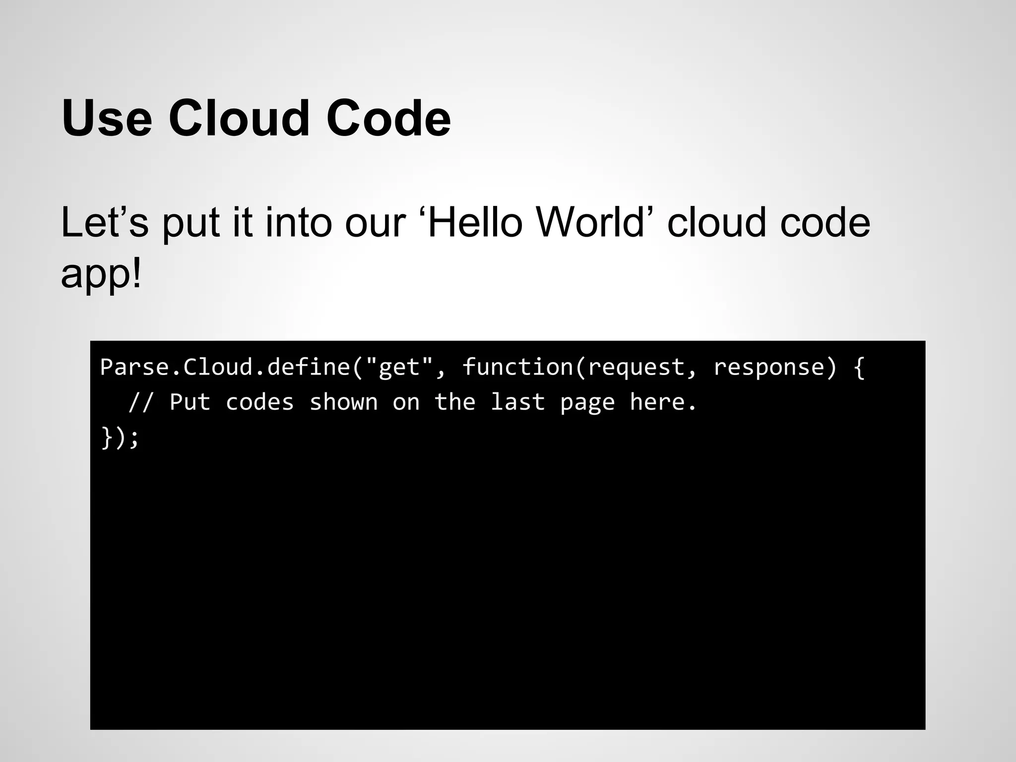 Parse cloud code | PDF