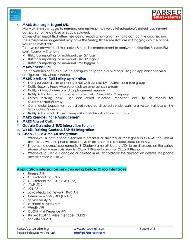 Parsec's Cisco Applications | PDF | Operating Systems | Computer Software and Applications