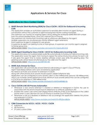 Parsec's Cisco Contact Center applications and App Integration Services ...