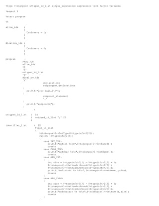 Analizador sintáctico de Pascal escrito en Bison | PDF