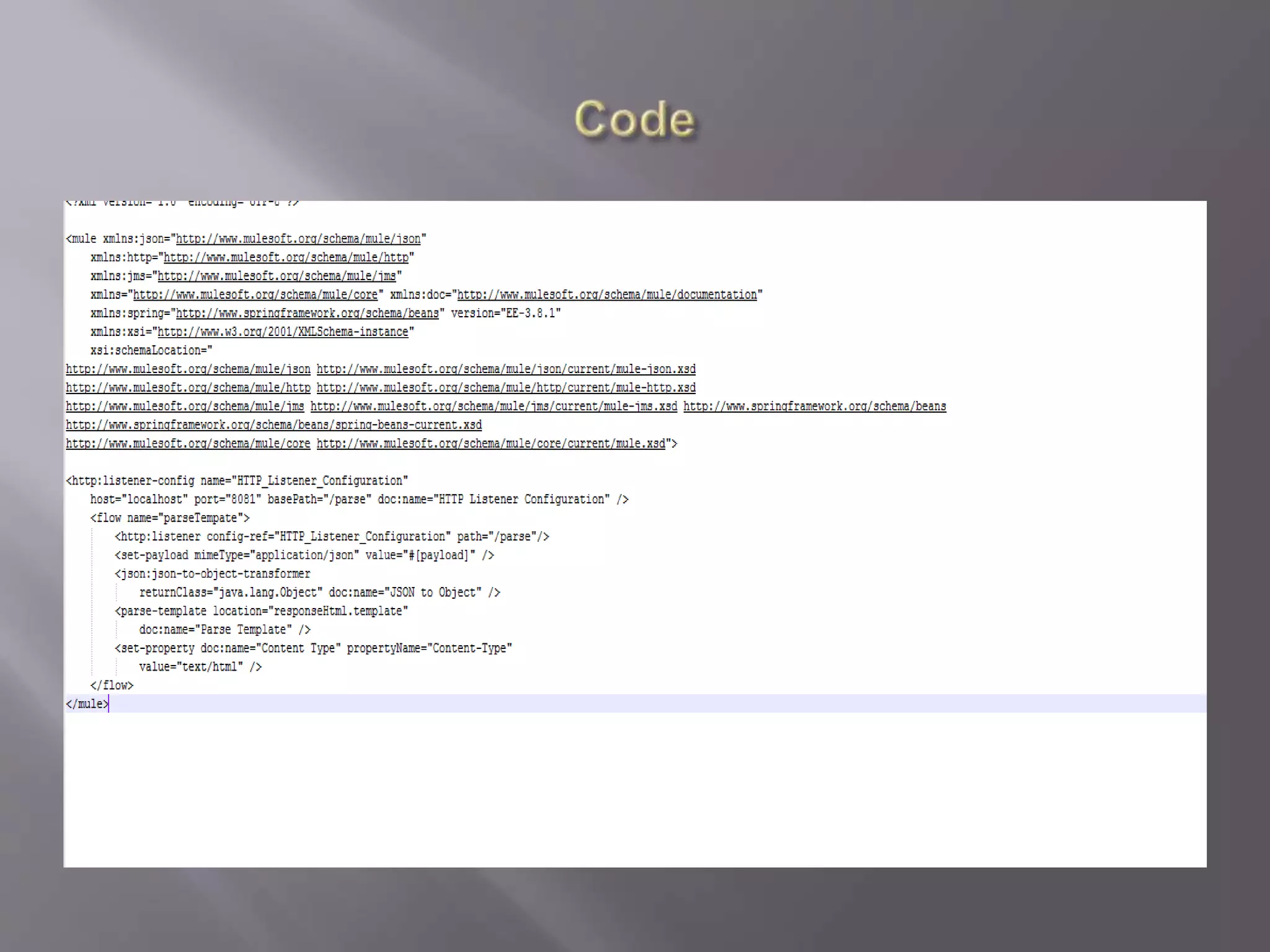 Parse template transformer mule | PPT