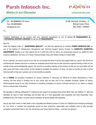 Parsh Infotech Inc. # profile | PDF