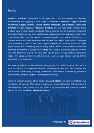 Parshva Chemicals, Ahmedabad, Industrial Chemicals | PDF | Commodities ...