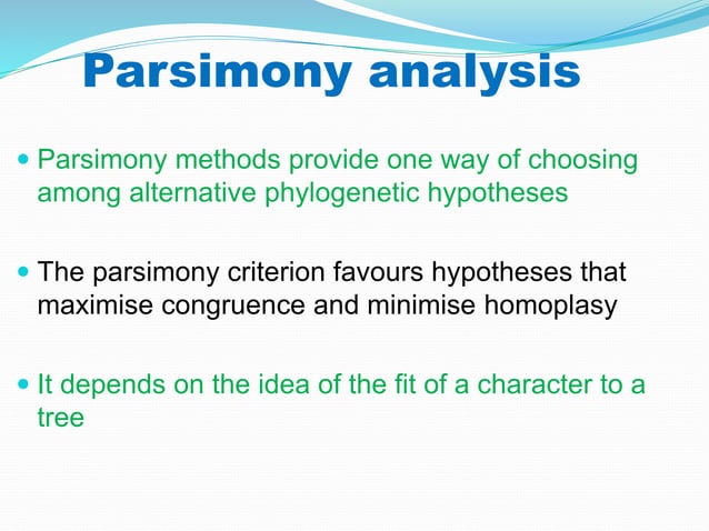 Parsimony analysis