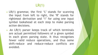 Parsing LL(1), SLR, LR(1) | PPTX