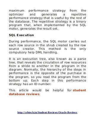 Parsing of sql statements in database