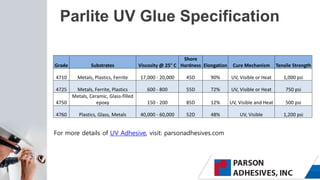 Parlite UV Glue And UV Adhesive | PPT