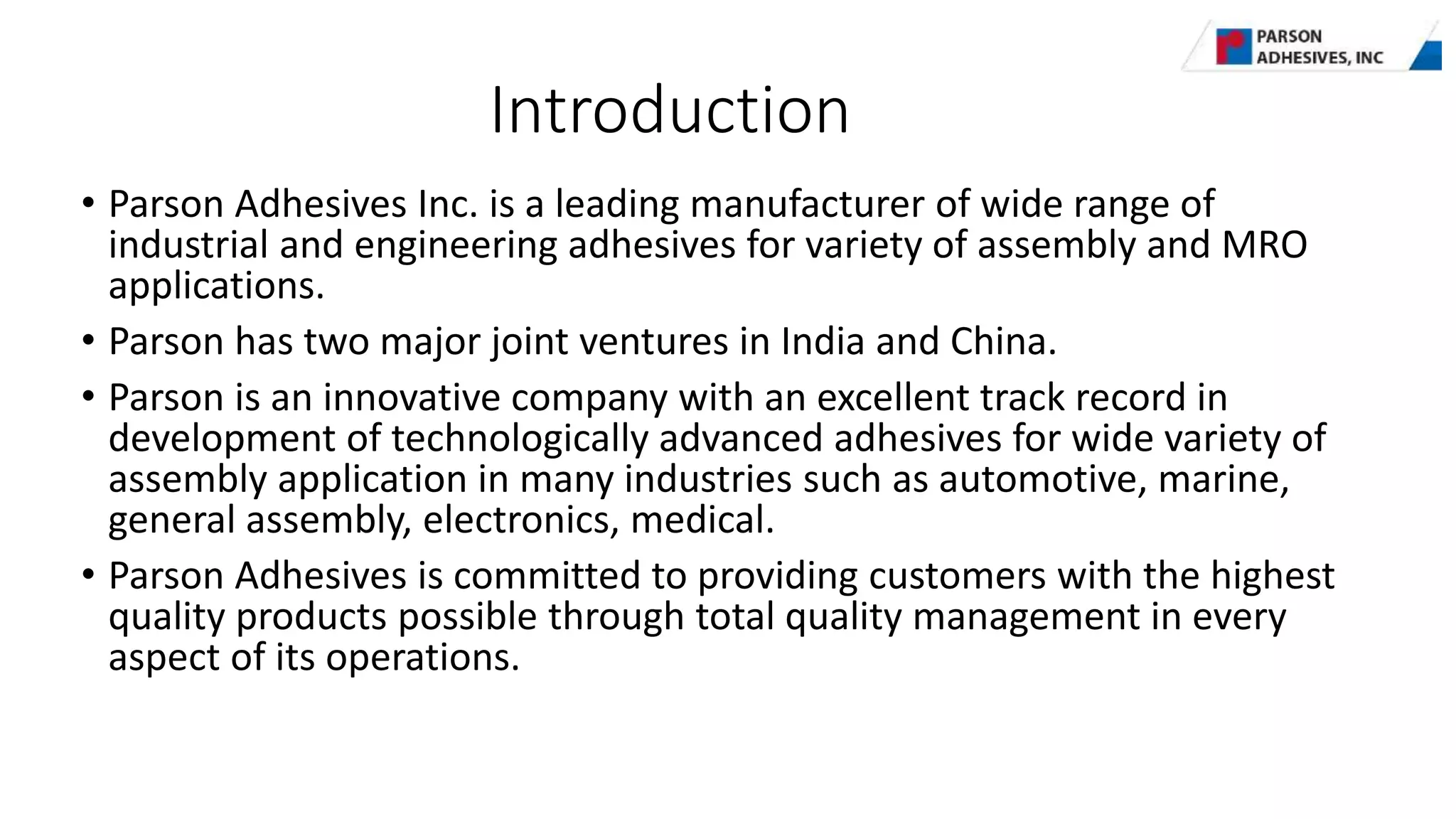 Parson adhesives | PPT