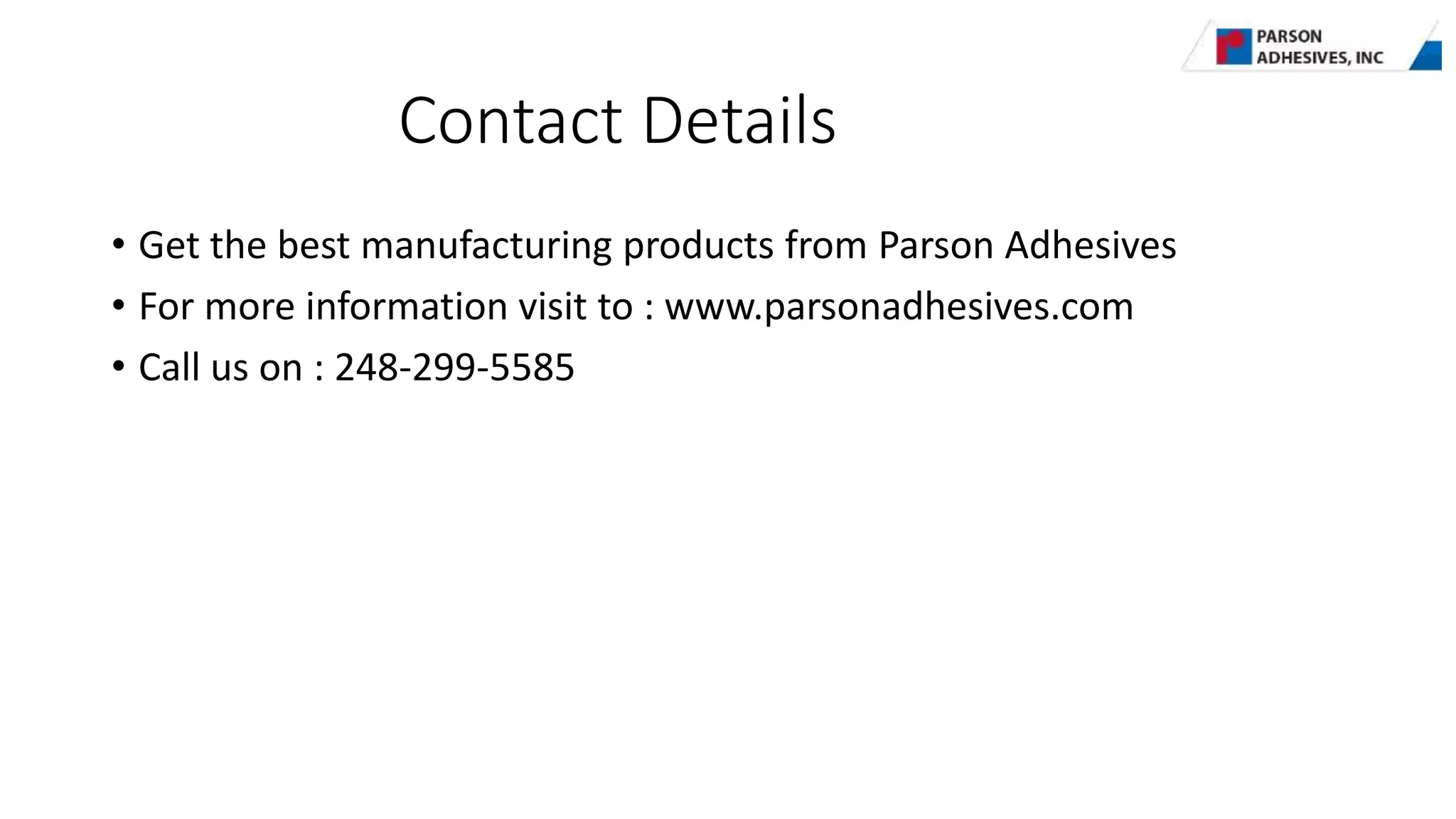 Parson adhesives | PPT