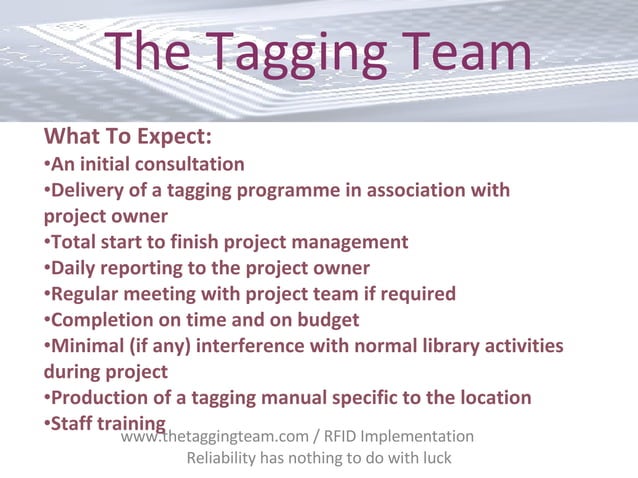 RFID tag installation | PPT