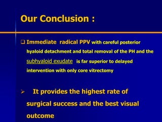 EMERGENCY PARS PLANA VITRECTOMY FOR ACUTE POST - CATARACT ...