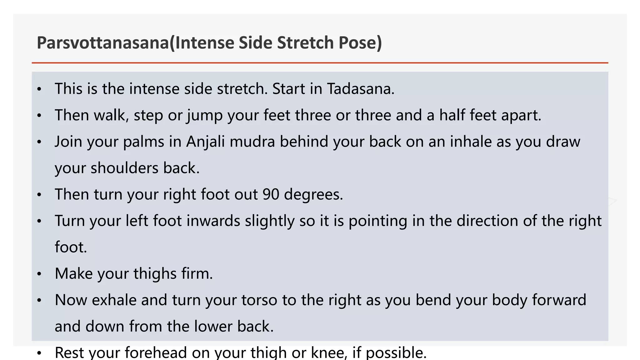 Parsvottanasana(Intense Side Stretch Pose). | PPT