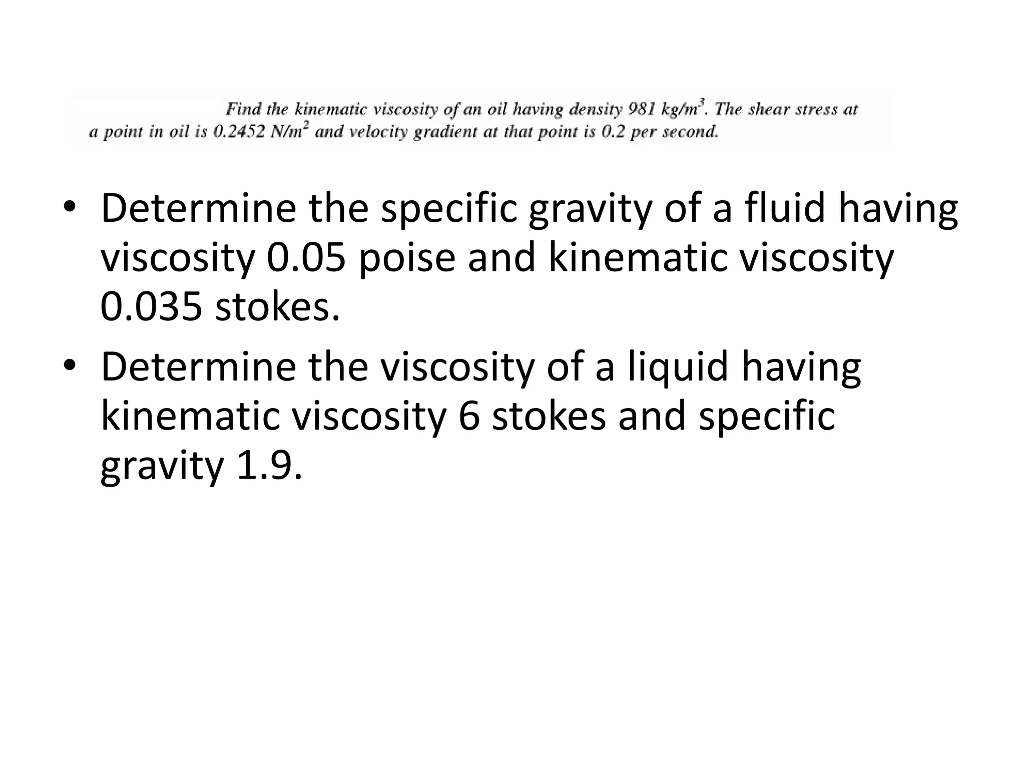 Fluid Mechanics : Properties of fluid: numerical : part 1 | PPT